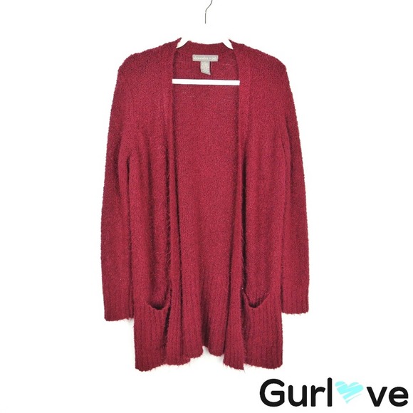 Alexandra + Oak | Sweaters | Alexandra Oak Xl Burgundy Fuzzy Duster ...